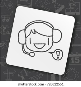 Customer Service Doodle Drawing Stock Vector (Royalty Free) 728822551