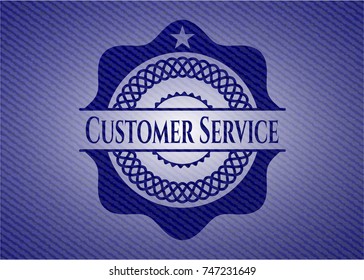 Customer Service Emblem Jean Texture Stock Vector (Royalty Free ...