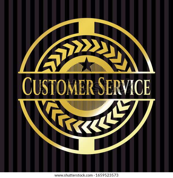 Customer Service Golden Badge Vector Illustration Stock Vector (Royalty ...