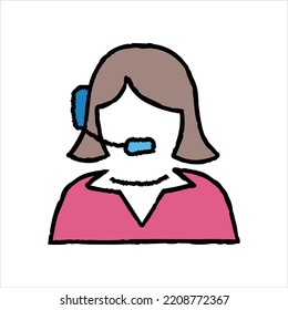 Customer Service Handdrawn Icon Vector Graphic Stock Vector (Royalty ...