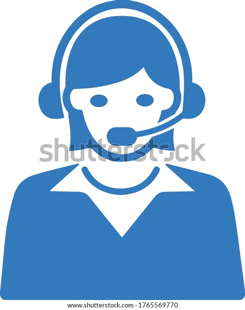 Customer Service Icon Call Center Blue Stock Vector (Royalty Free ...
