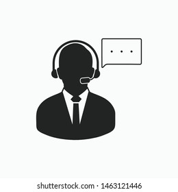 Customer Service Icon Flat Style Vector Stock Vector (Royalty Free ...