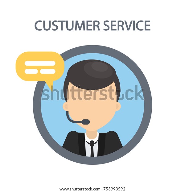 Customer Service Icon Man Silhoutte Headset Stock Vector (Royalty Free ...