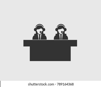Customer Service Icon On Gray Background Stock Vector (Royalty Free ...