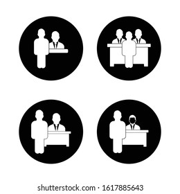 Customer Service Icon Set Rounded Button Stock Vector (Royalty Free ...
