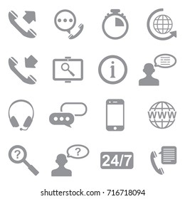 Customer Service Icons Gray Flat Design Stock Vector (Royalty Free ...