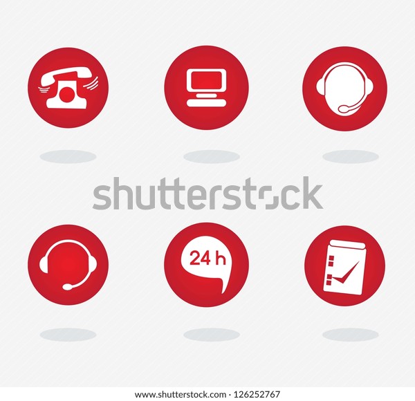 Customer Service Icons On Grey Background Stock Vector (Royalty Free ...