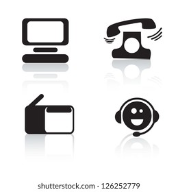 Customer Service Icons Silhouettes Vector Illustration Stock Vector ...
