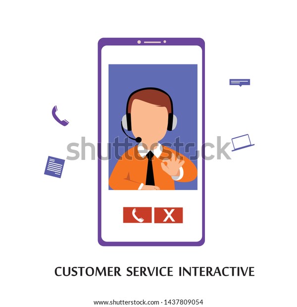 Customer Service Interactive Call Center Online Stock Vector (Royalty ...