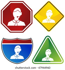 Customer Service Isolated On White Background Stock Vector (Royalty ...