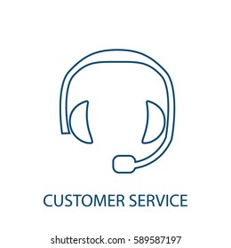 Customer Service Line Icon Stock Vector (Royalty Free) 589587197 ...