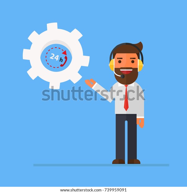 Customer Service Man Stock Vector (Royalty Free) 739959091 | Shutterstock