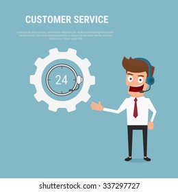 Customer Service Man Cartoon Vector Illustration Stock Vector (Royalty ...