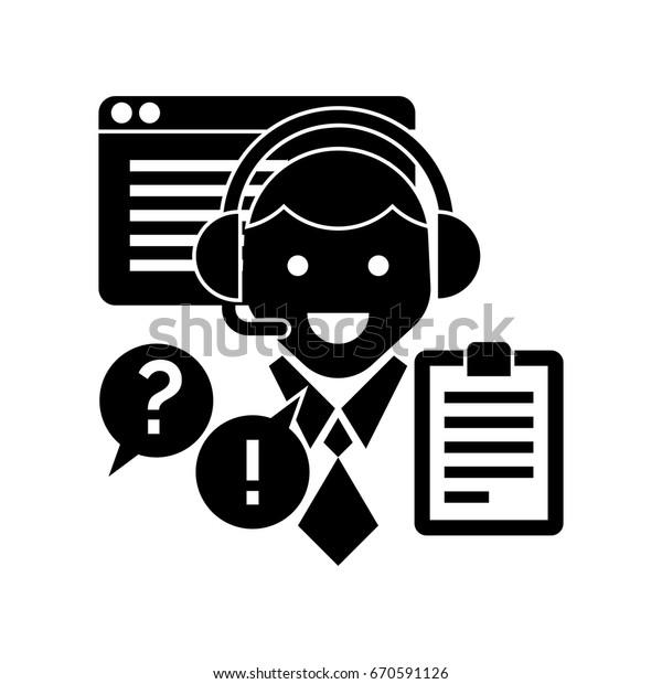 Customer Service Man Icon Stock Vector (Royalty Free) 670591126 ...
