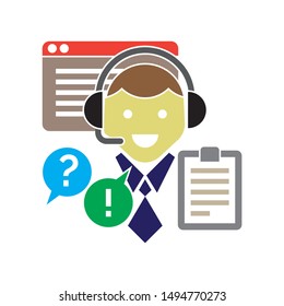 Customer Service Man Icon Stock Vector (Royalty Free) 670591126 ...