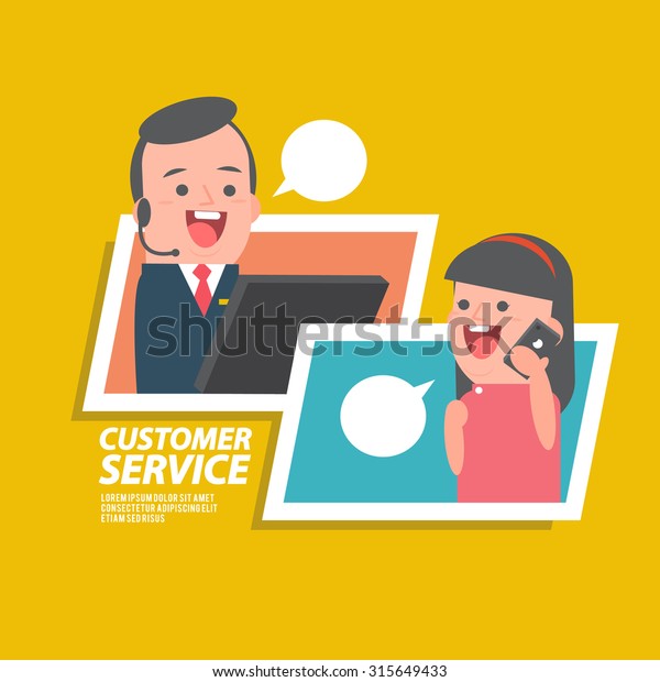 Customer Service Man Vector Illustration 스톡 벡터(로열티 프리) 315649433 ...