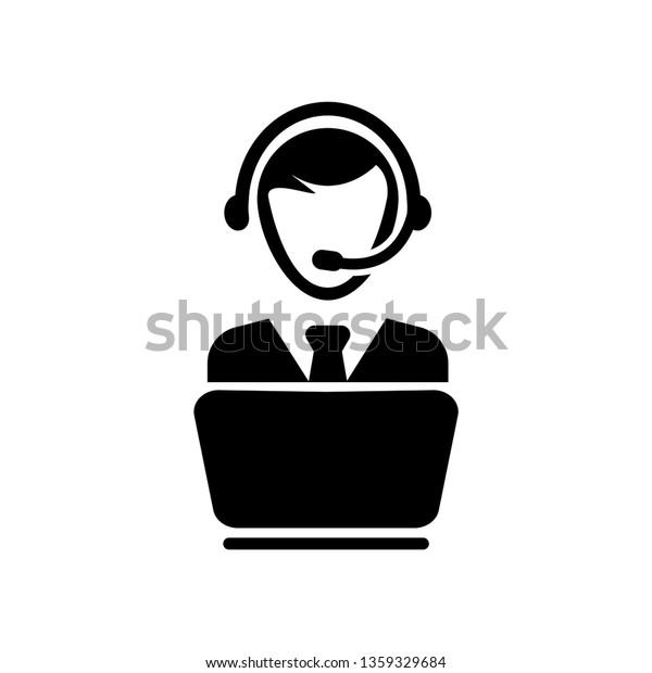 Customer Service Rep Icon Online Support Stock Vector (Royalty Free ...
