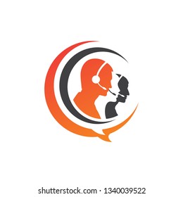 Vektor Stok Customer Service Support Icon Logo (Tanpa Royalti ...
