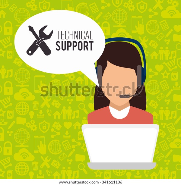 Customer Service Technical Support Graphic Design Stock Vector (Royalty ...