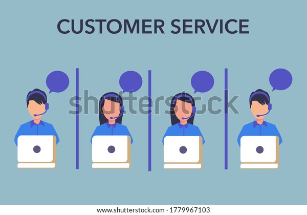 Customer Service Vector Concept Group Operators Stock Vector (Royalty ...
