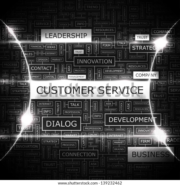 Customer Service Word Cloud Concept Illustration Stock Vector (Royalty ...