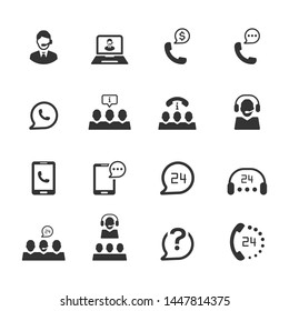 Customer Support Icon Set Grey Version Stock Vector (Royalty Free ...