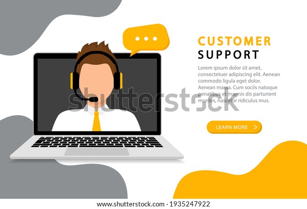 Customer Support Landing Page Customer Service Stock Vector (Royalty ...