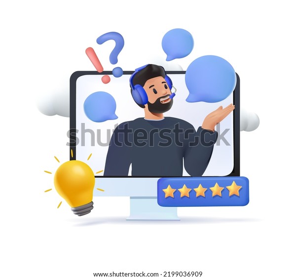 Customer Support Service Characters Talking Helpdesk Stock Vector ...