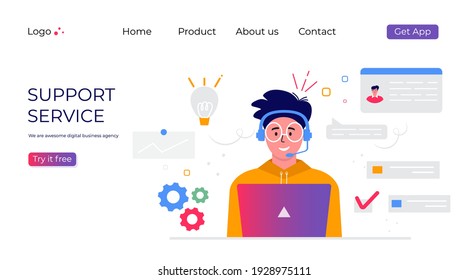 520 Chat agent landing page Images, Stock Photos & Vectors | Shutterstock