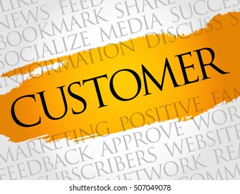 Customer Word Cloud Collage Business Concept Stock Vector (Royalty Free ...