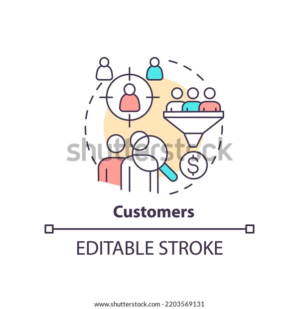 Customers Concept Icon Product Management Providing Stock Vector ...