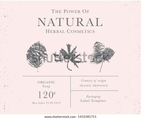 Customizable Label Natural Organic Herbal Products Stock Vector ...