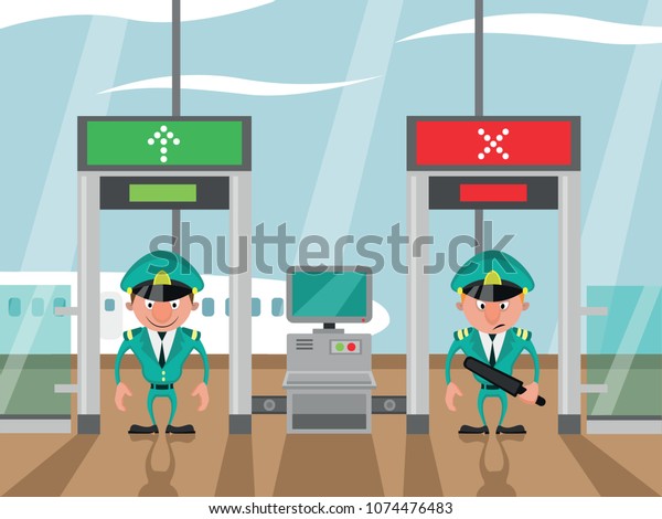 Customs Control Security Control Airport Stock Vector (Royalty Free ...