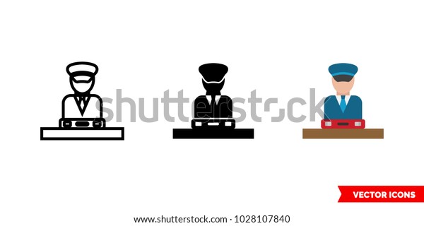 Customs Icon 3 Types Color Black Stock Vector (Royalty Free) 1028107840