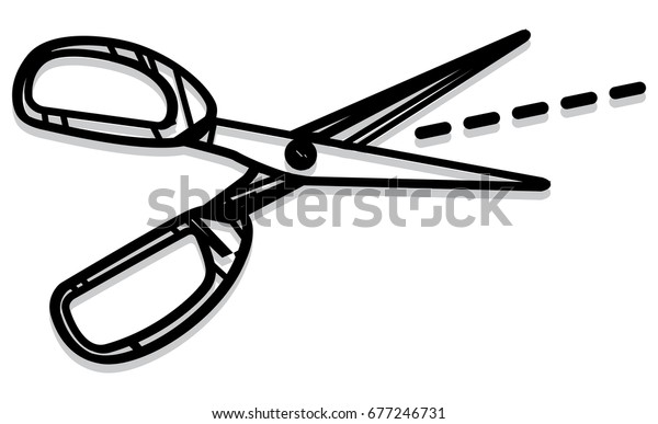 Cut Along Dotted Line Illustration 库存矢量图（免版税）677246731 | Shutterstock