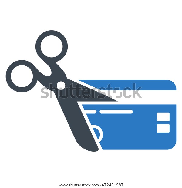 Cut Credit Card Icon Vector Style Stock Vector (Royalty Free) 472451587 ...