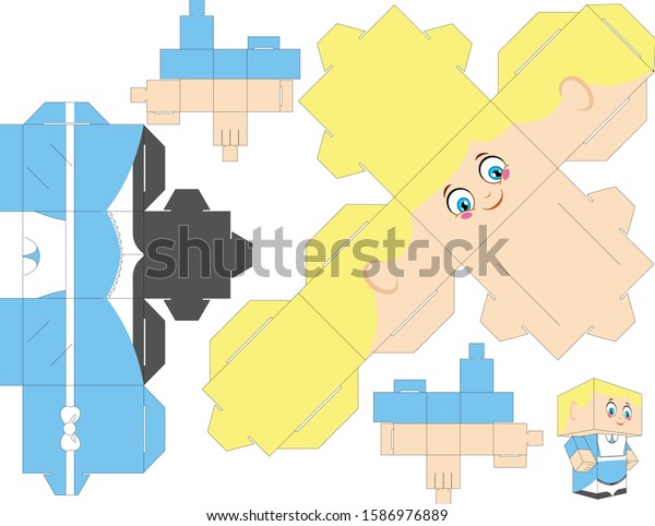 Cut Glue Character Paper Craft Cutout: เวกเตอร์สต็อก (ปลอดค่าลิขสิทธิ์ ...