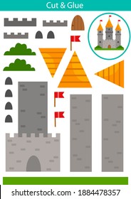 Cut Glue Medieval Castle Old Castle Stock Vector (Royalty Free ...