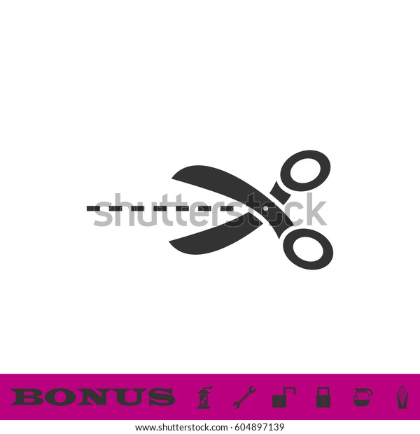Cut Icon Flat Black Pictogram On Stock Vector (Royalty Free) 604897139 ...