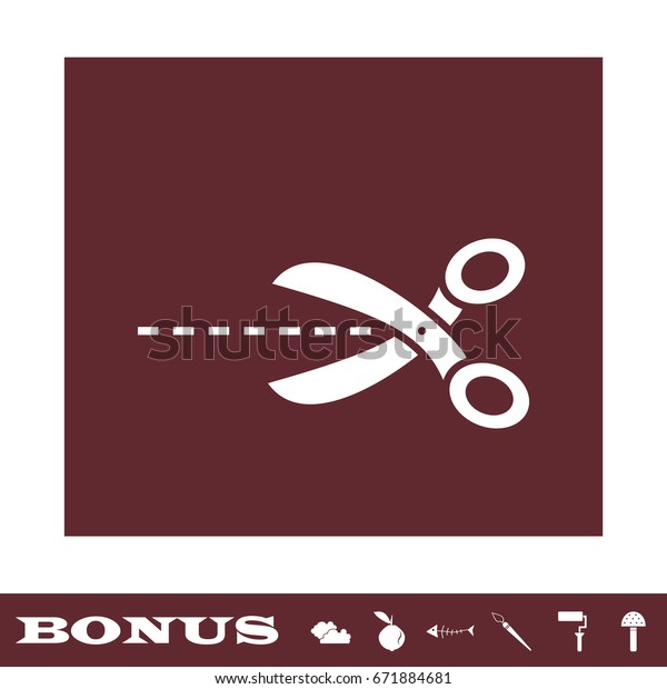 Cut Icon Flat White Pictogram On Stock Vector (Royalty Free) 671884681 ...