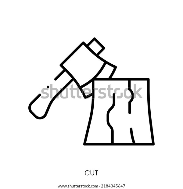 Cut Icon Linear Style Sign Isolated Stock Vector (Royalty Free ...