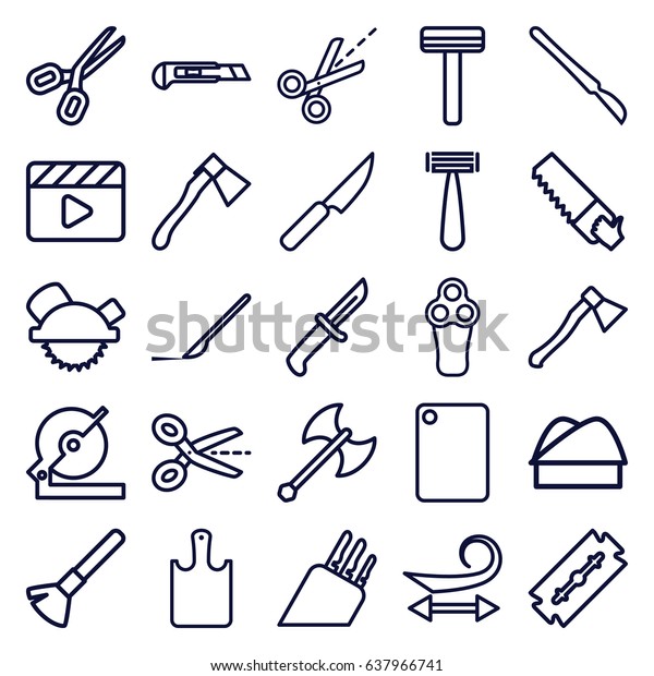 Cut Icons Set Set 25 Cut Stock Vector (Royalty Free) 637966741 ...