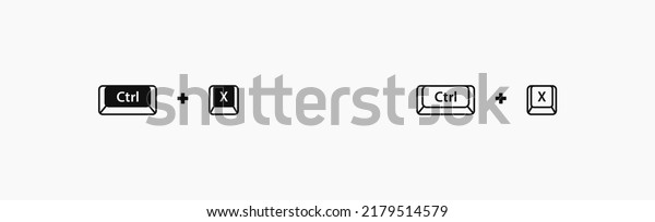 Cut Keyboard Shortcut Vector Illustration Ctrlx: เวกเตอร์สต็อก (ปลอดค่า ...