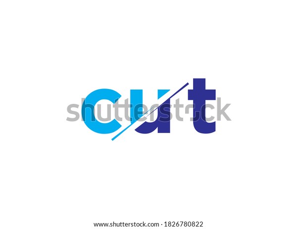 Cut Letter Logo Design Letter Logo Stock Vector (Royalty Free ...