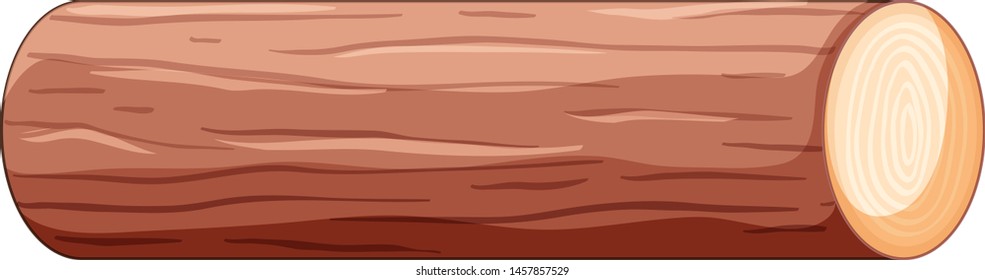 Cut Log Isolated On White Illustration Stock Vector (Royalty Free ...