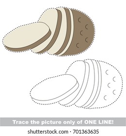 Cut Potato Be Traced Only One: стоковая векторная графика (без ...