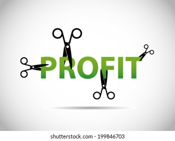 Cut Profit Stock Vector (Royalty Free) 199846703 | Shutterstock