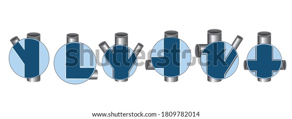Cutaway Pipes Isolated Vector Stock Illustration Stock Vector (Royalty ...
