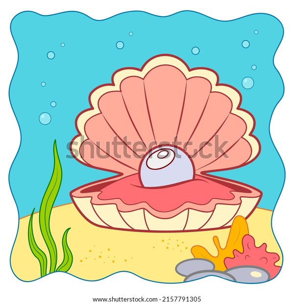 Cute 11111 Underwater Cartoon Shell Clipart Stock Vector (Royalty Free ...