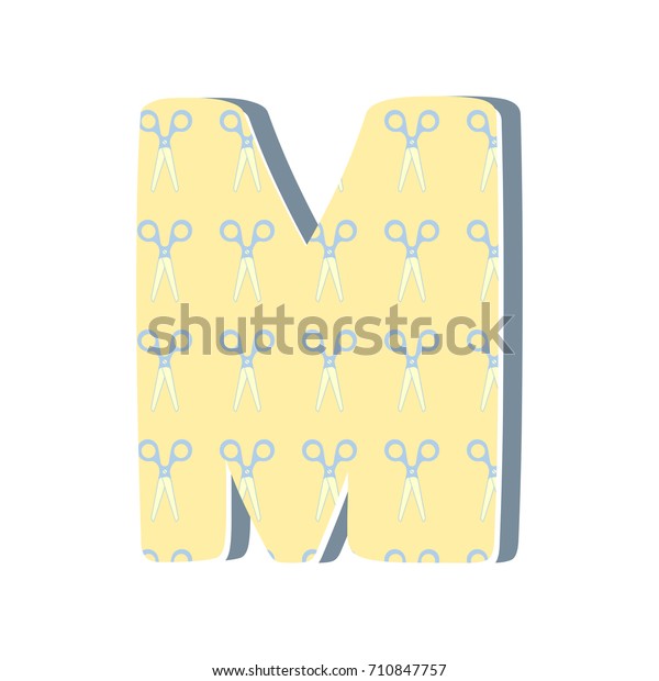 Cute 3d Letter M Scissors Vector Stock Vector (Royalty Free) 710847757 ...